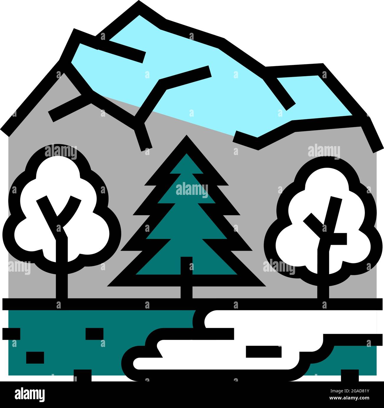 taiga landscape color icon vector illustration Stock Vector Image & Art ...