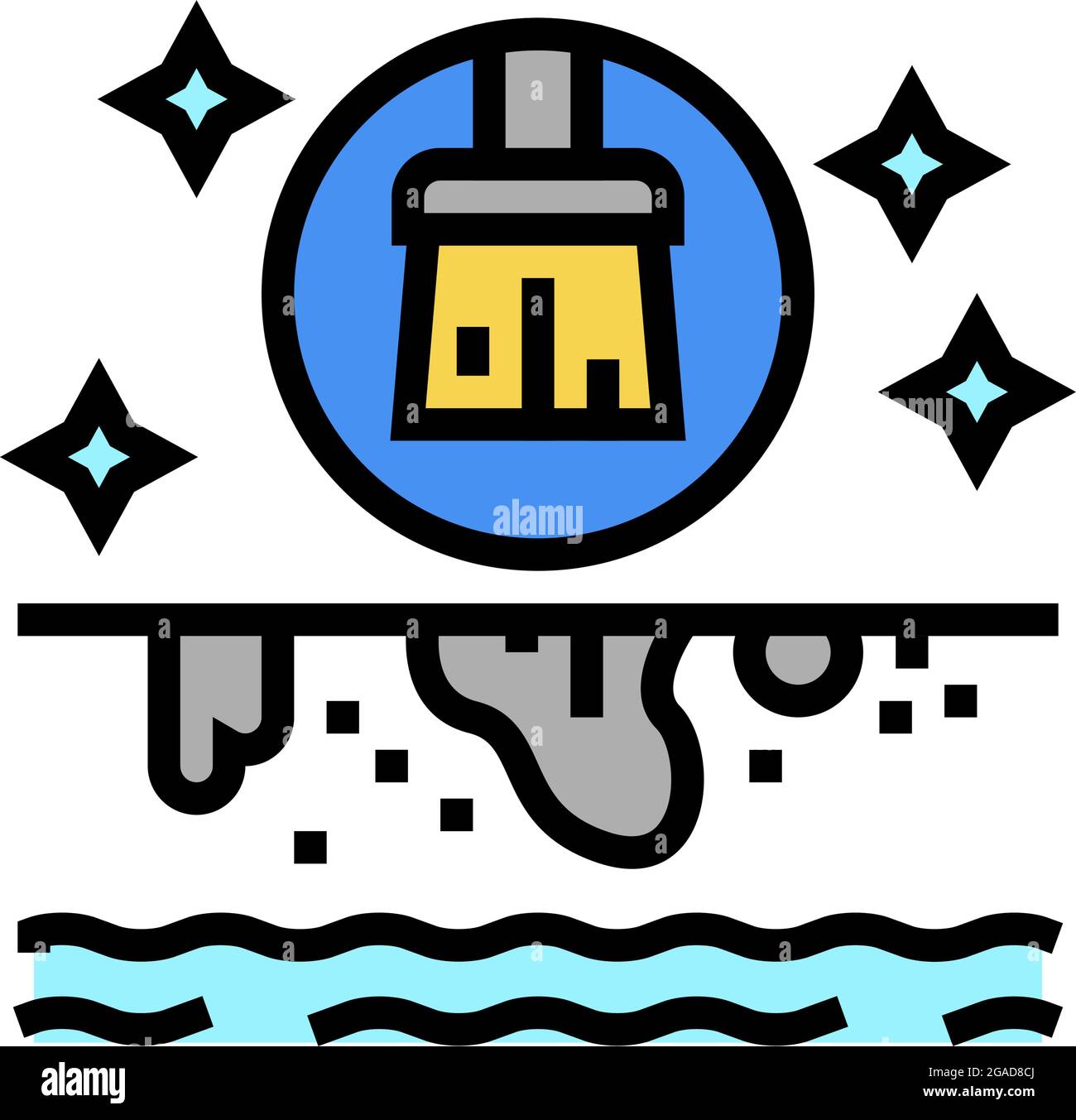 pool cleaning services color icon vector illustration Stock Vector ...