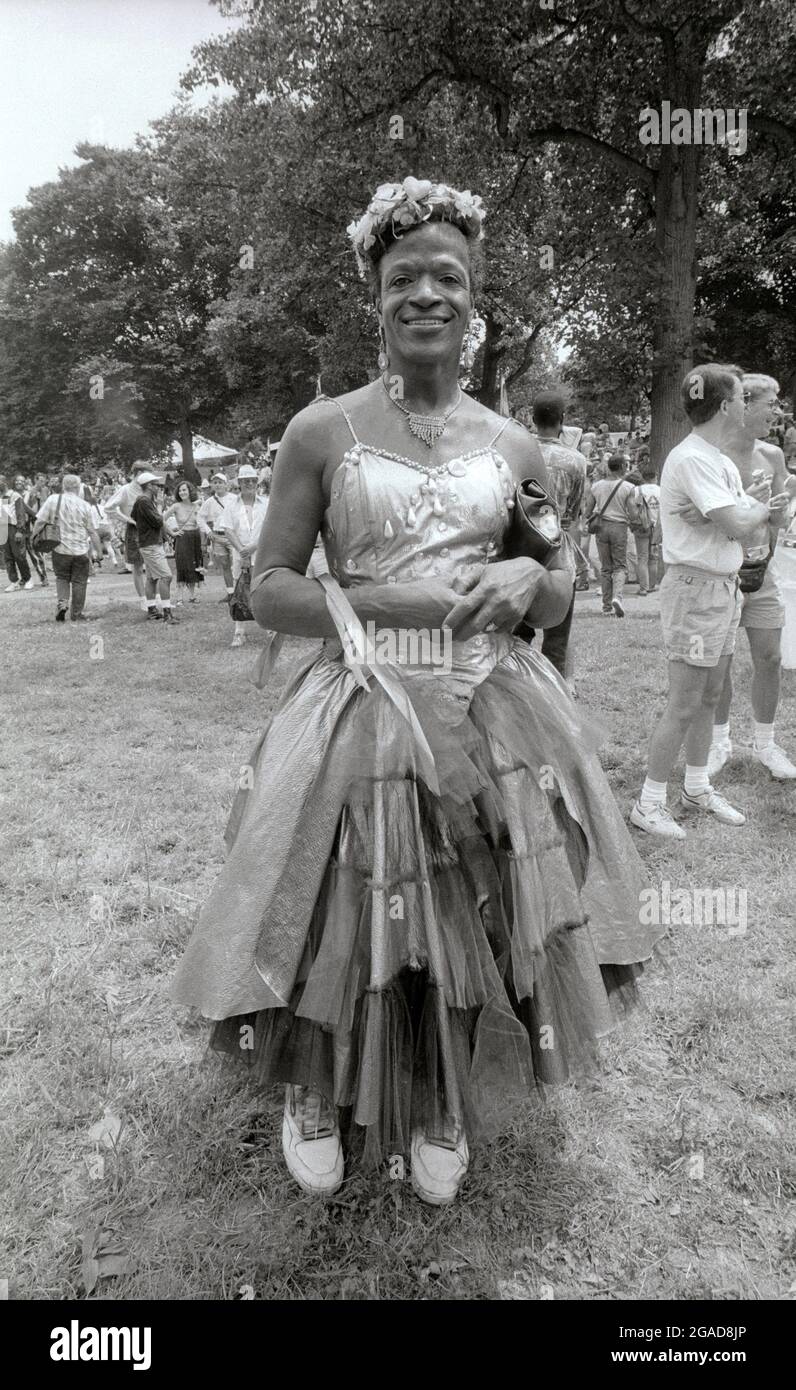 File photo: Baltimore, MD June 6, 1991: Marsha P. Johnson, a gay ...