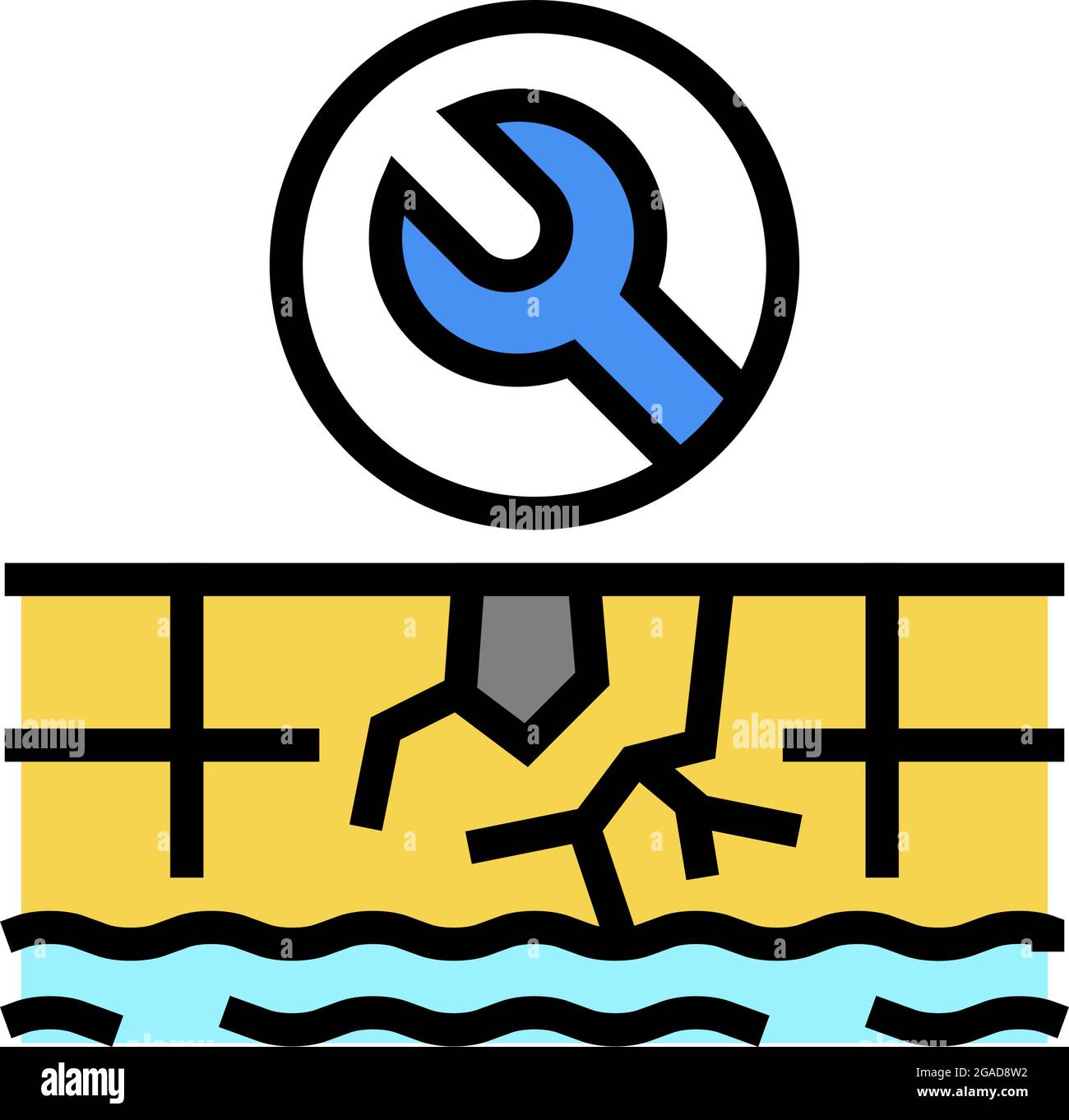 pool repair services color icon vector illustration Stock Vector Image ...