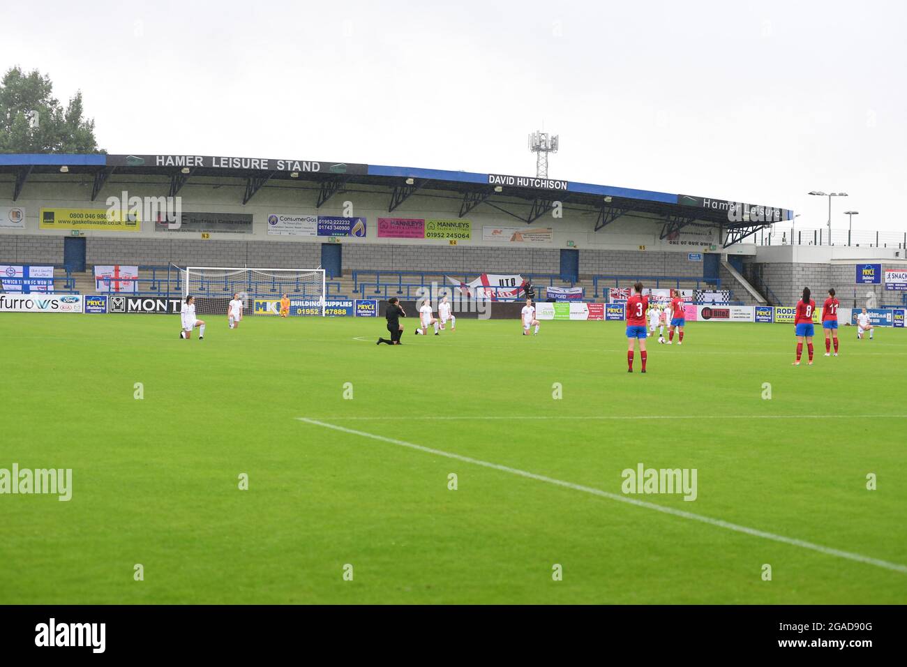 players take the knee during the friendly under 19 between England and ...