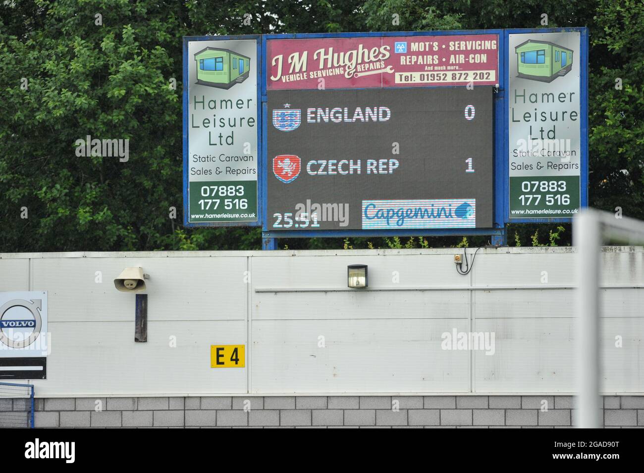 scoreboard during the friendly under 19 between England and Czech ...