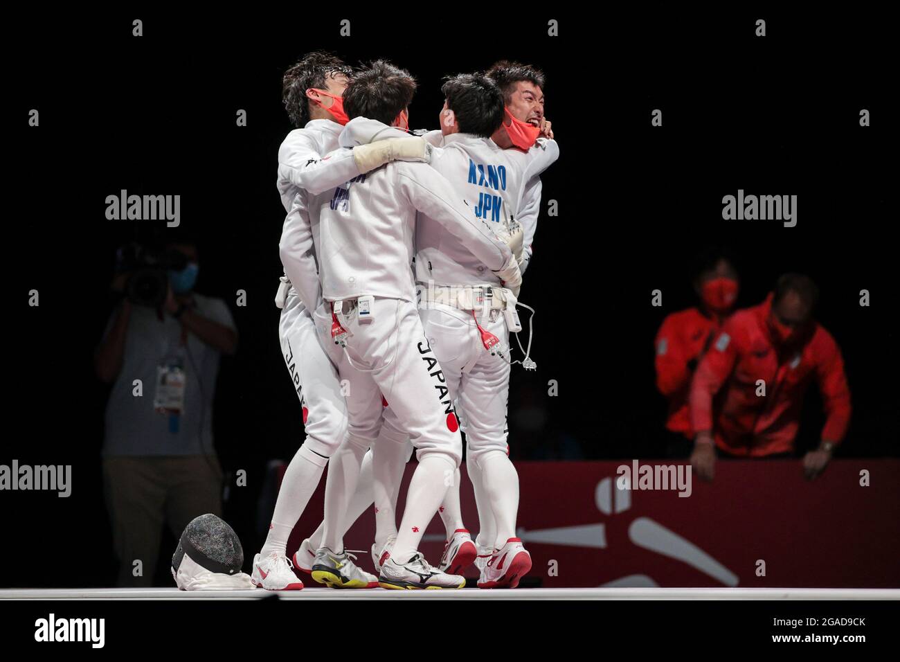 Chiba, Japan. 30th July, 2021. Japan team group (JPN) Fencing : Men's ...