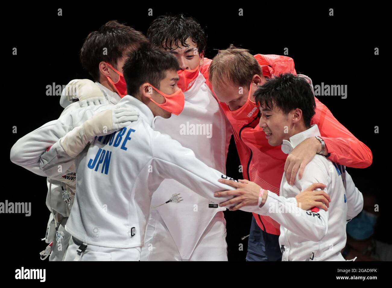 Chiba, Japan. 30th July, 2021. Japan team group (JPN) Fencing : Men's ...