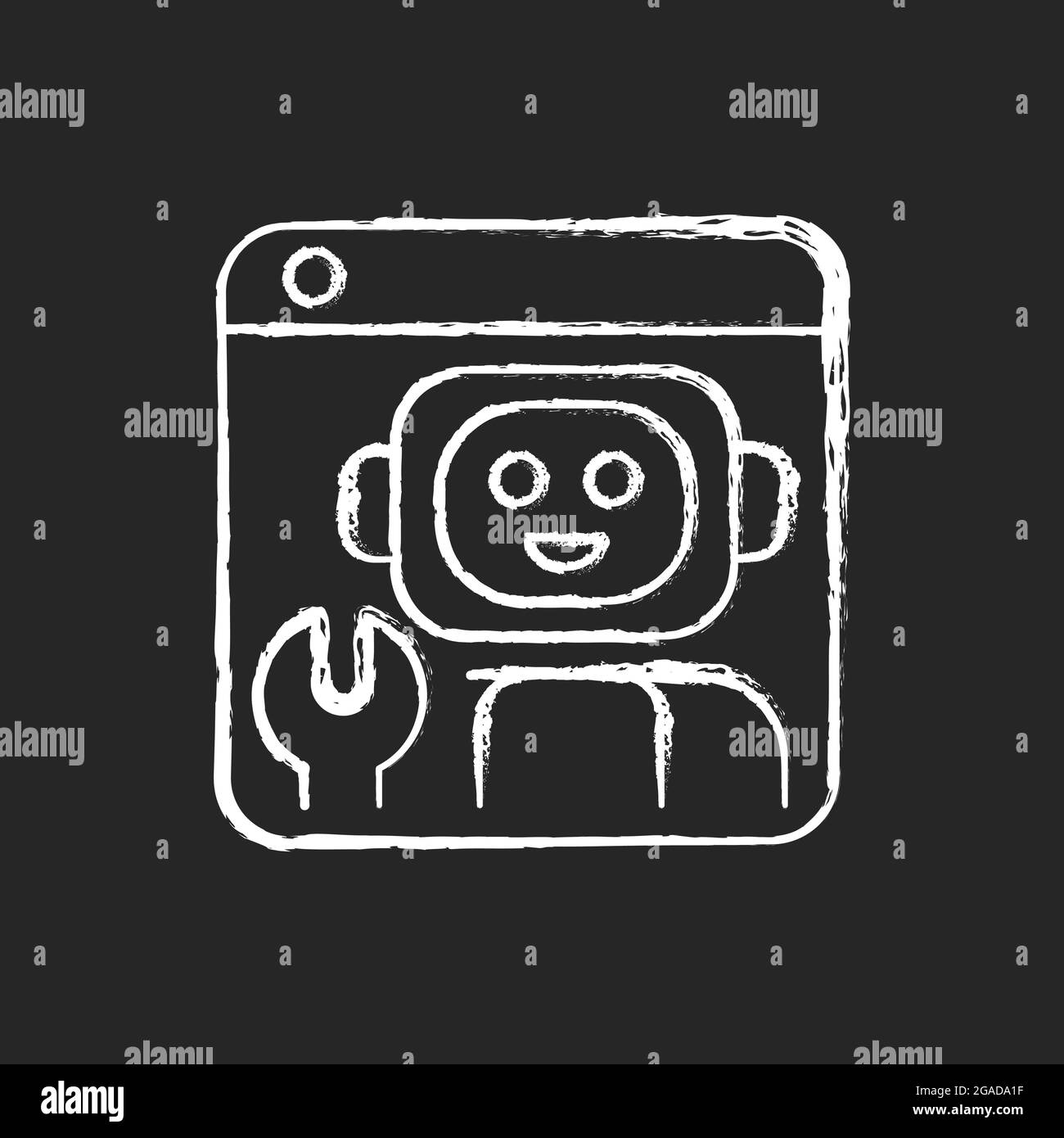 Robotics platforms chalk white icon on dark background Stock Vector ...
