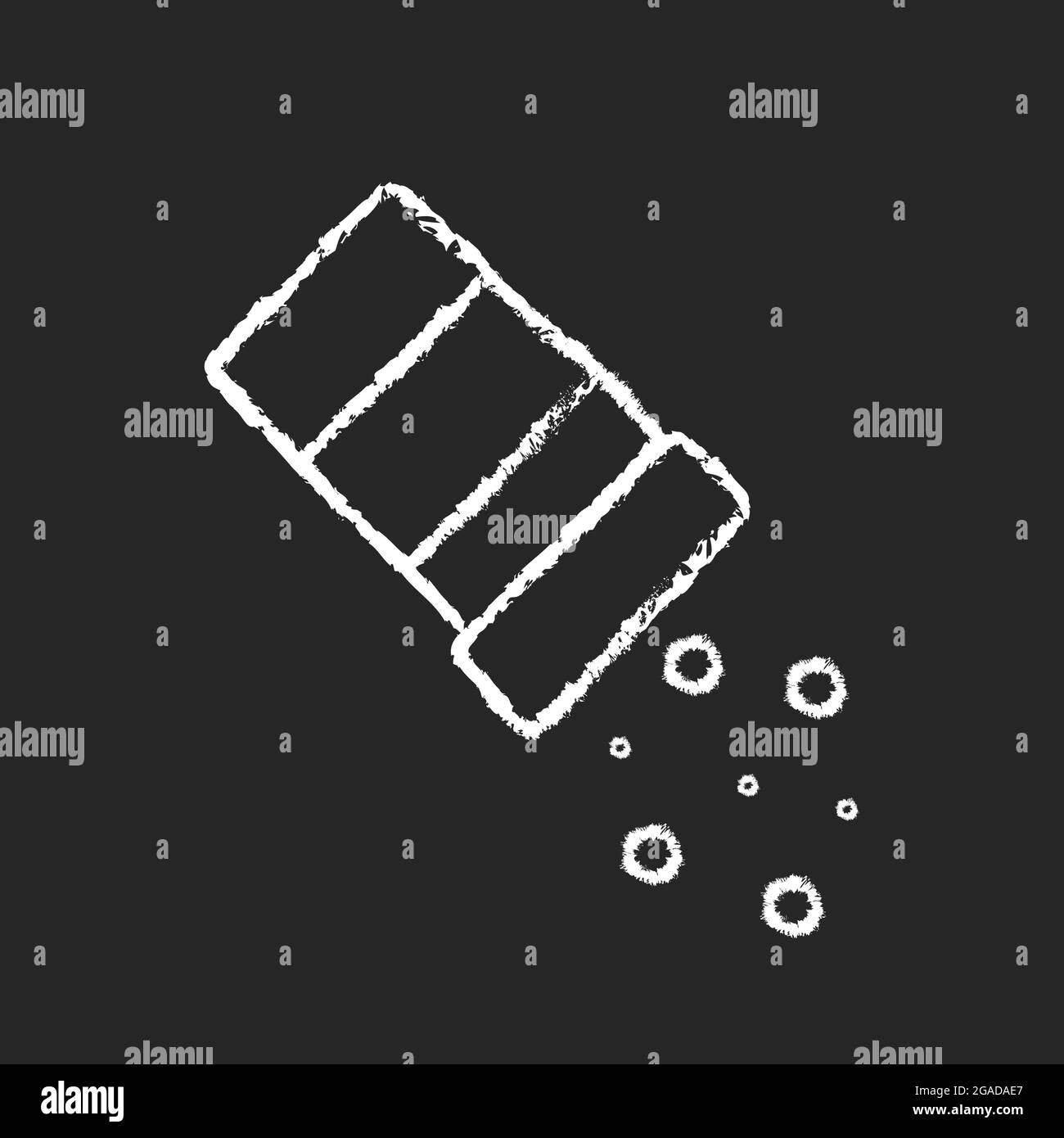 Sprinkle salt chalk white icon on dark background Stock Vector Image ...
