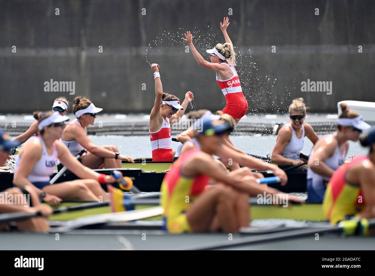 Tokyo, Japan. 30th July, 2021. The eighth from Canada (CAN) cheers at ...