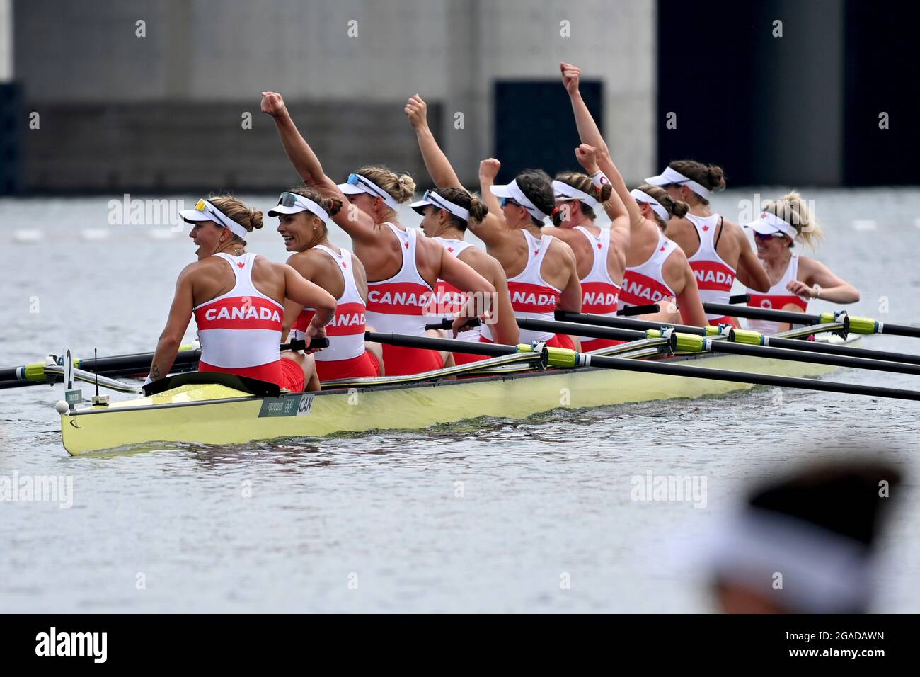 Tokyo, Japan. 30th July, 2021. The eighth from Canada (CAN) cheers at ...