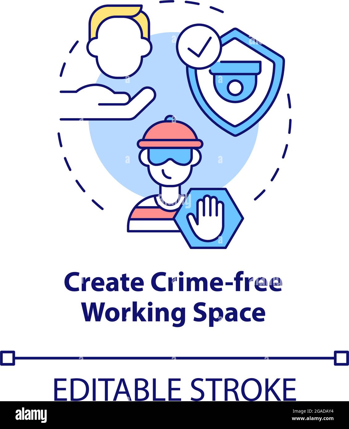 Create crime-free working space concept icon Stock Vector Image & Art ...