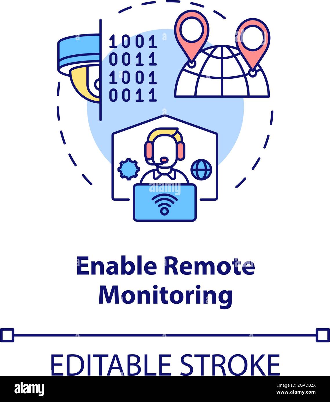 Enable remote monitoring concept icon Stock Vector Image & Art - Alamy