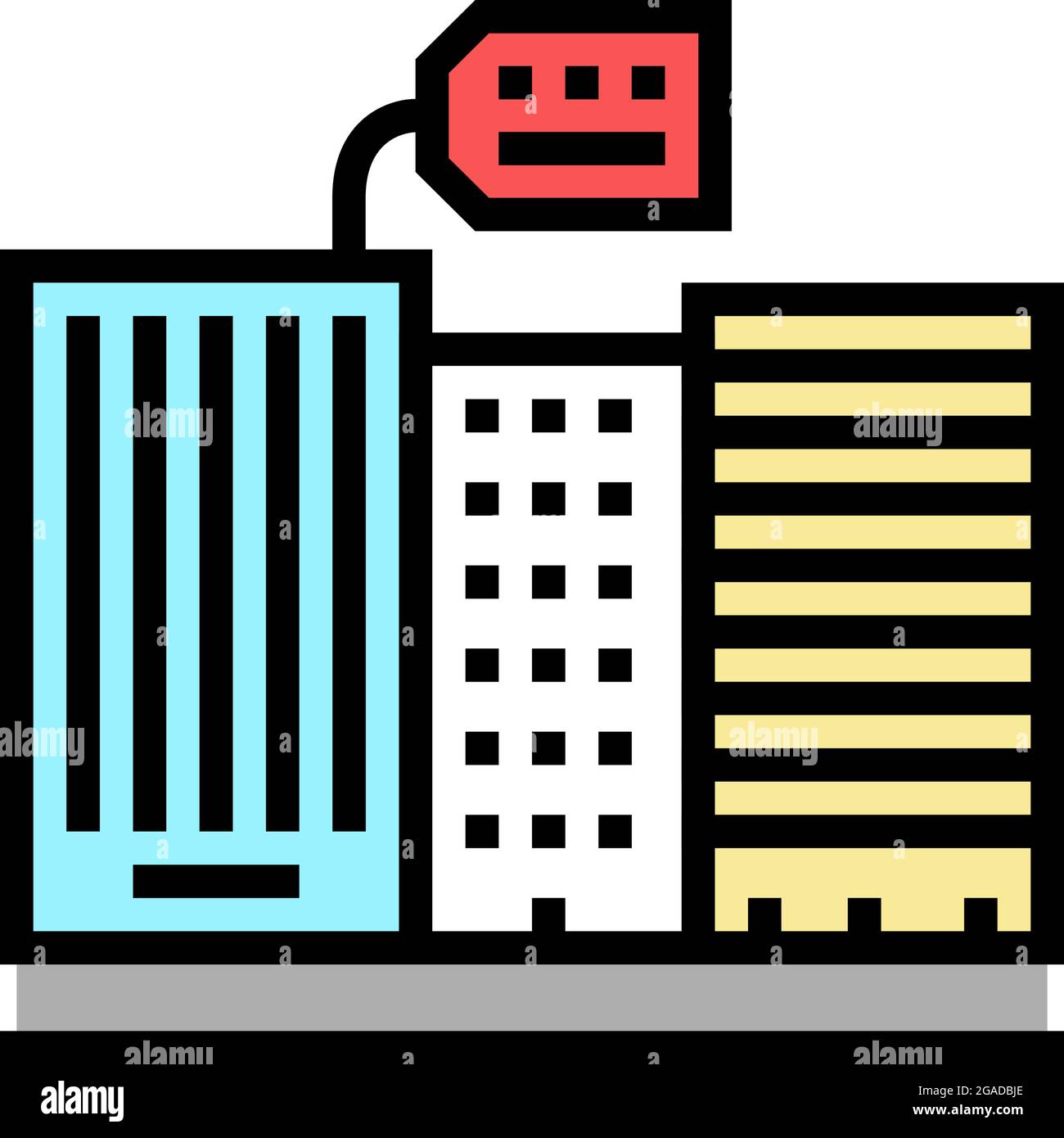 rent in high rise building color icon vector illustration Stock Vector ...