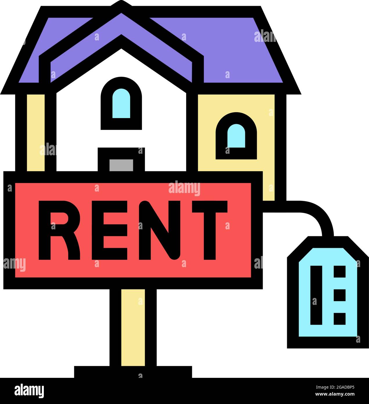 house rent color icon vector illustration Stock Vector Image & Art - Alamy