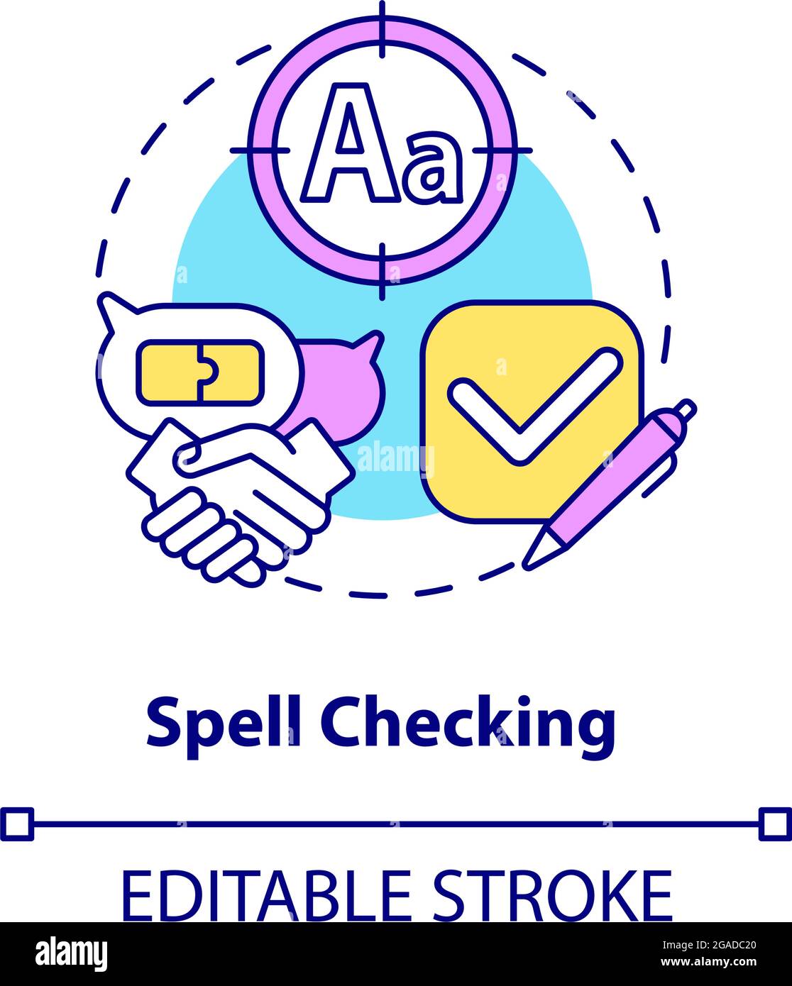 Spell checking concept icon Stock Vector Image & Art - Alamy