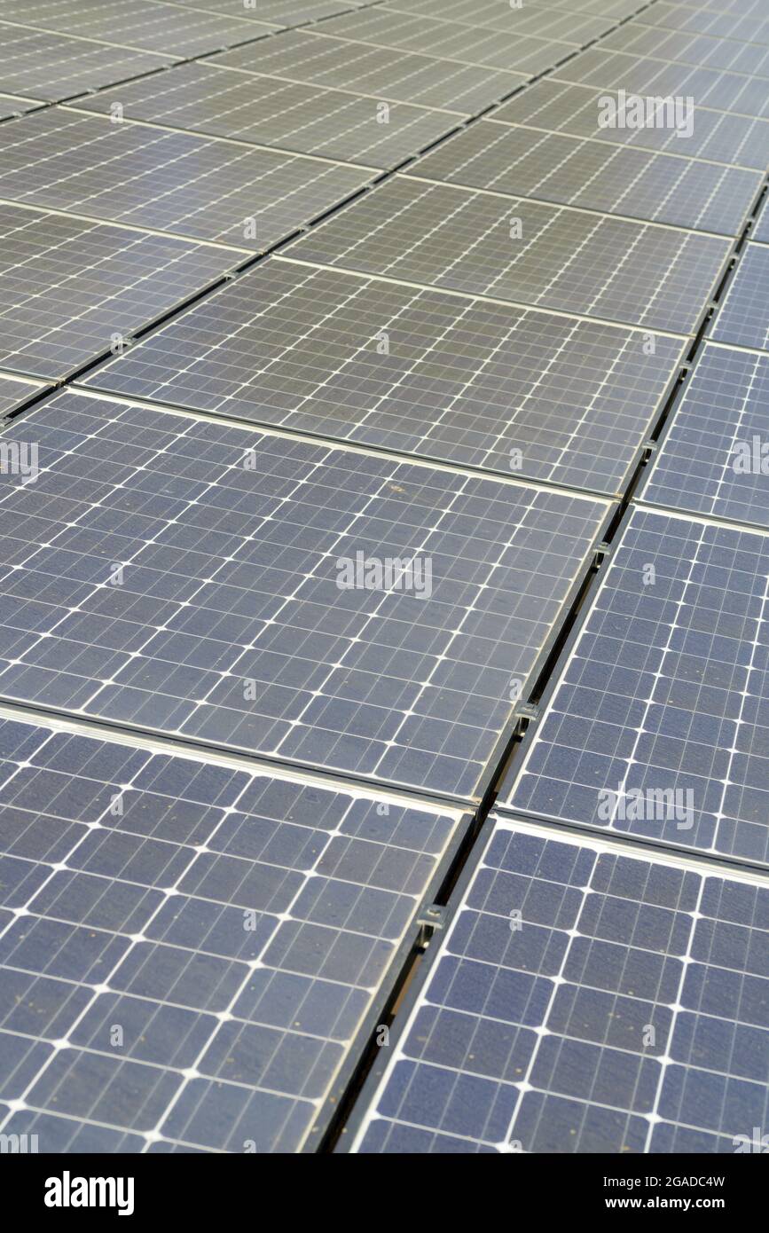 Vertical shot of solar panels for a renewable energy Stock Photo - Alamy