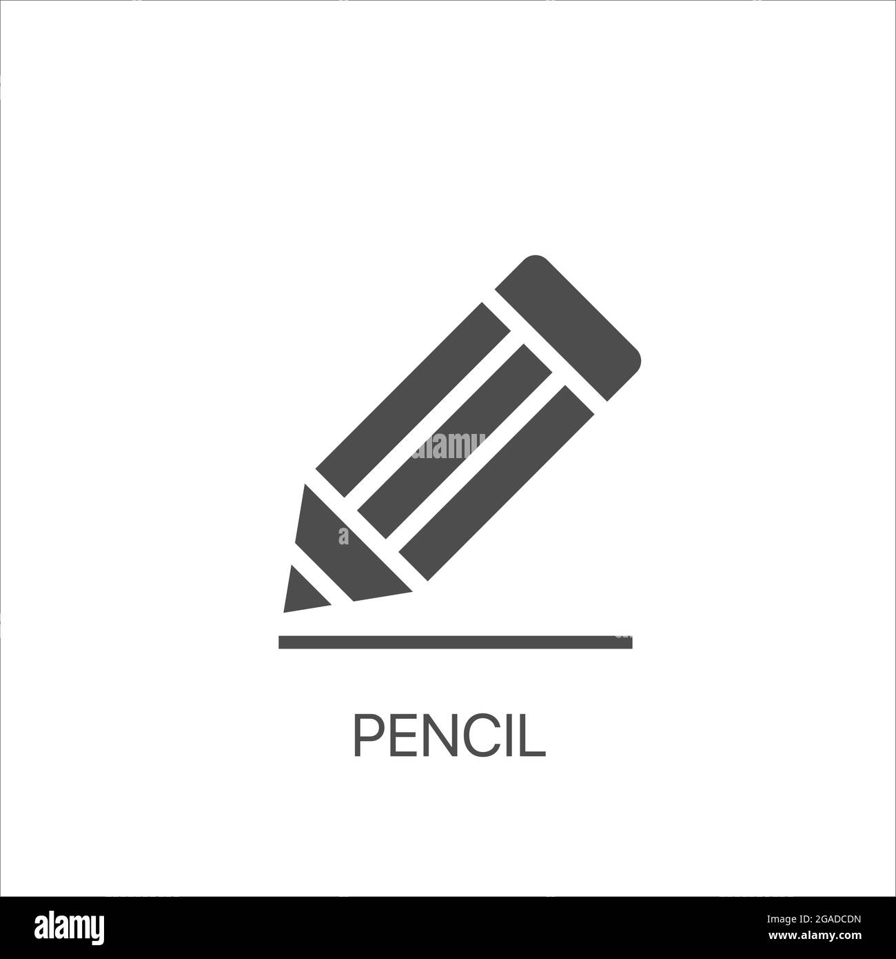Pencil simple vector icon. Thin line signs of education for design logo ...