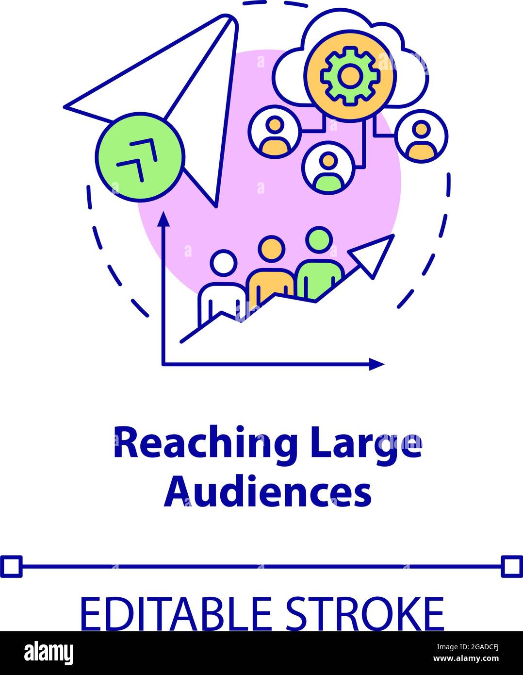 Reaching large audience concept icon Stock Vector Image & Art - Alamy