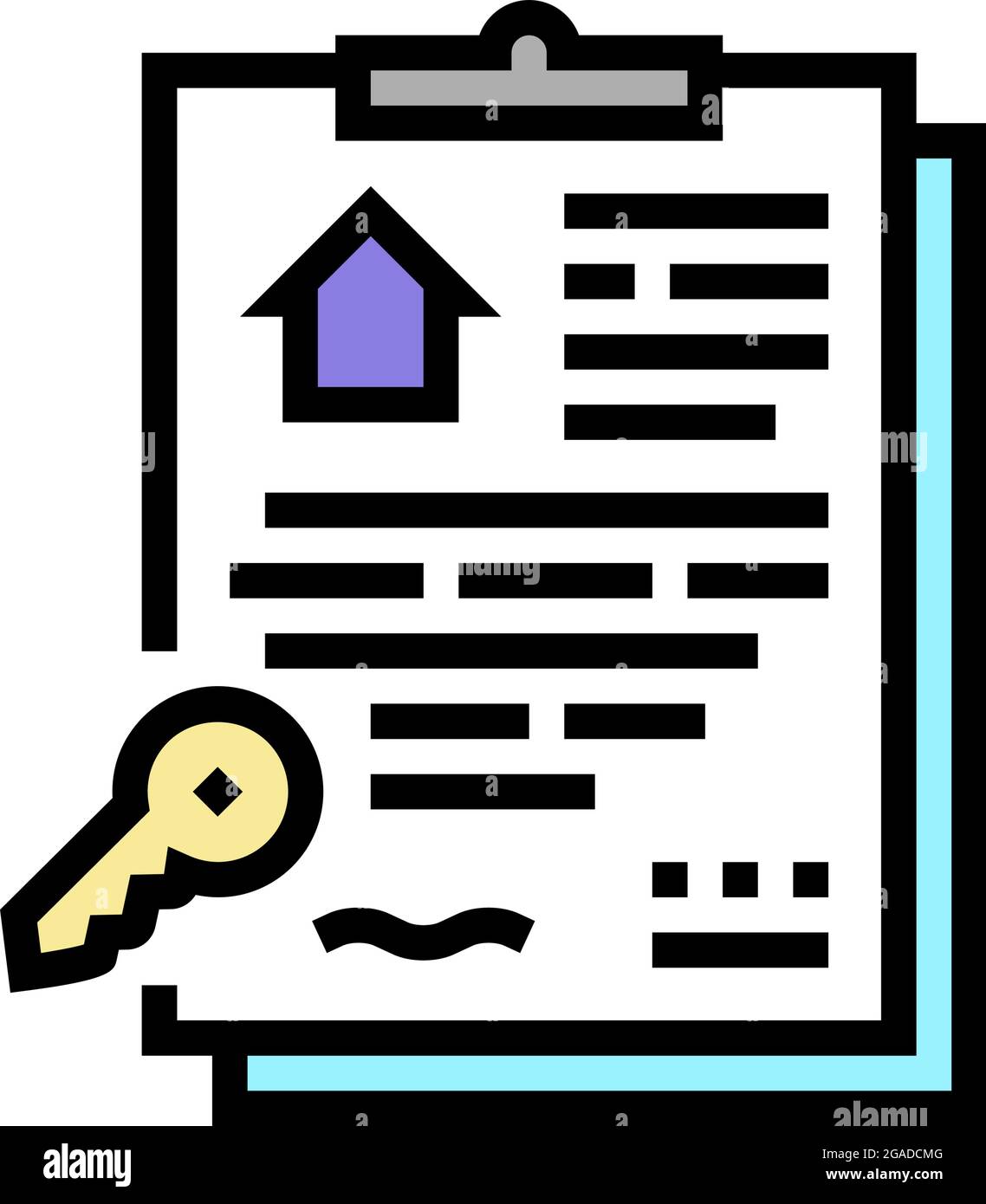 written contract color icon vector illustration Stock Vector Image ...