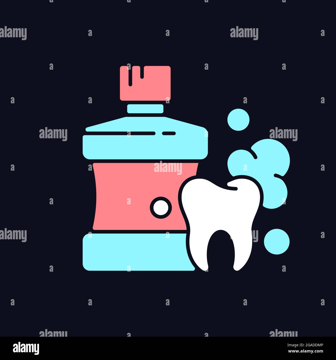 Mouthwash for teeth health RGB color icon for dark theme Stock Vector ...