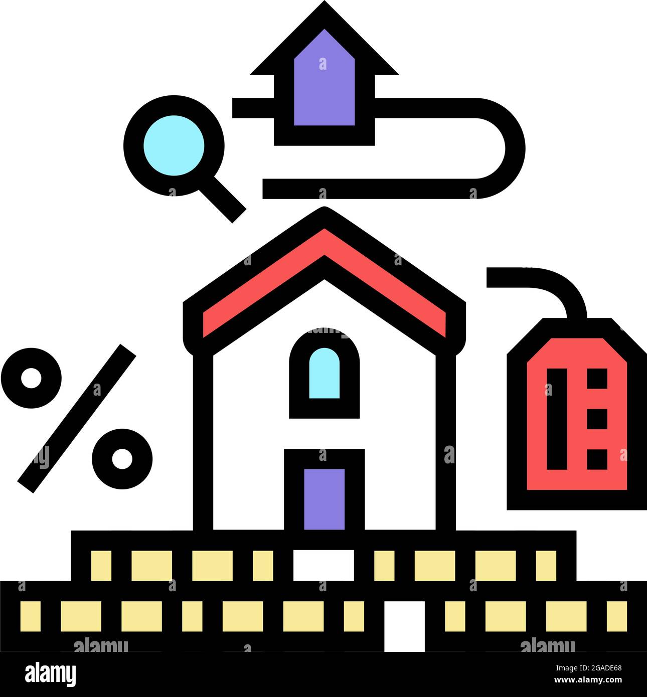 real estate taxes color icon vector illustration Stock Vector Image ...