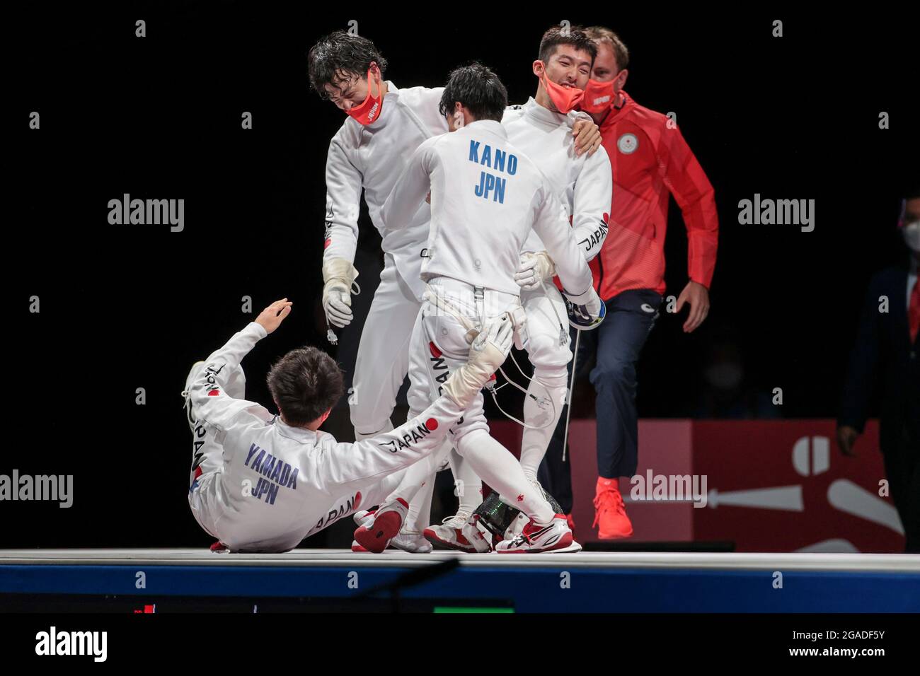 Chiba, Japan. 30th July, 2021. Japan team group (JPN) Fencing : Men's ...