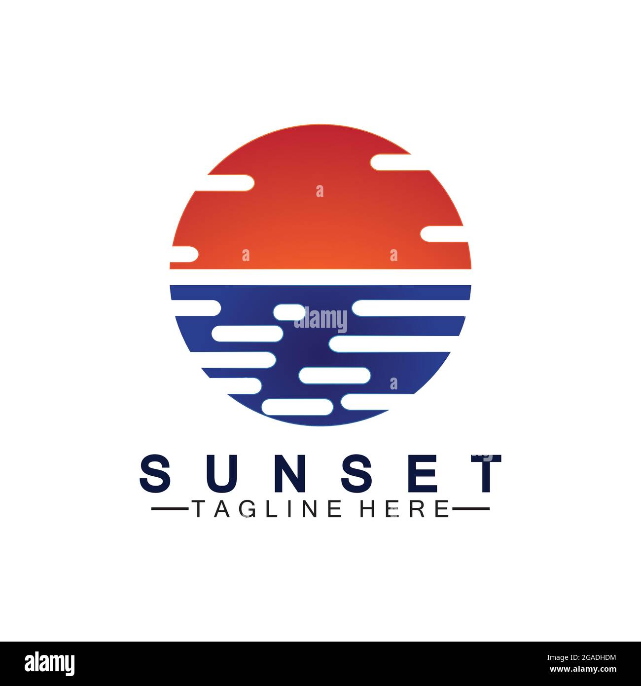 Sunset beach logo symbol vector illustration design template Stock ...