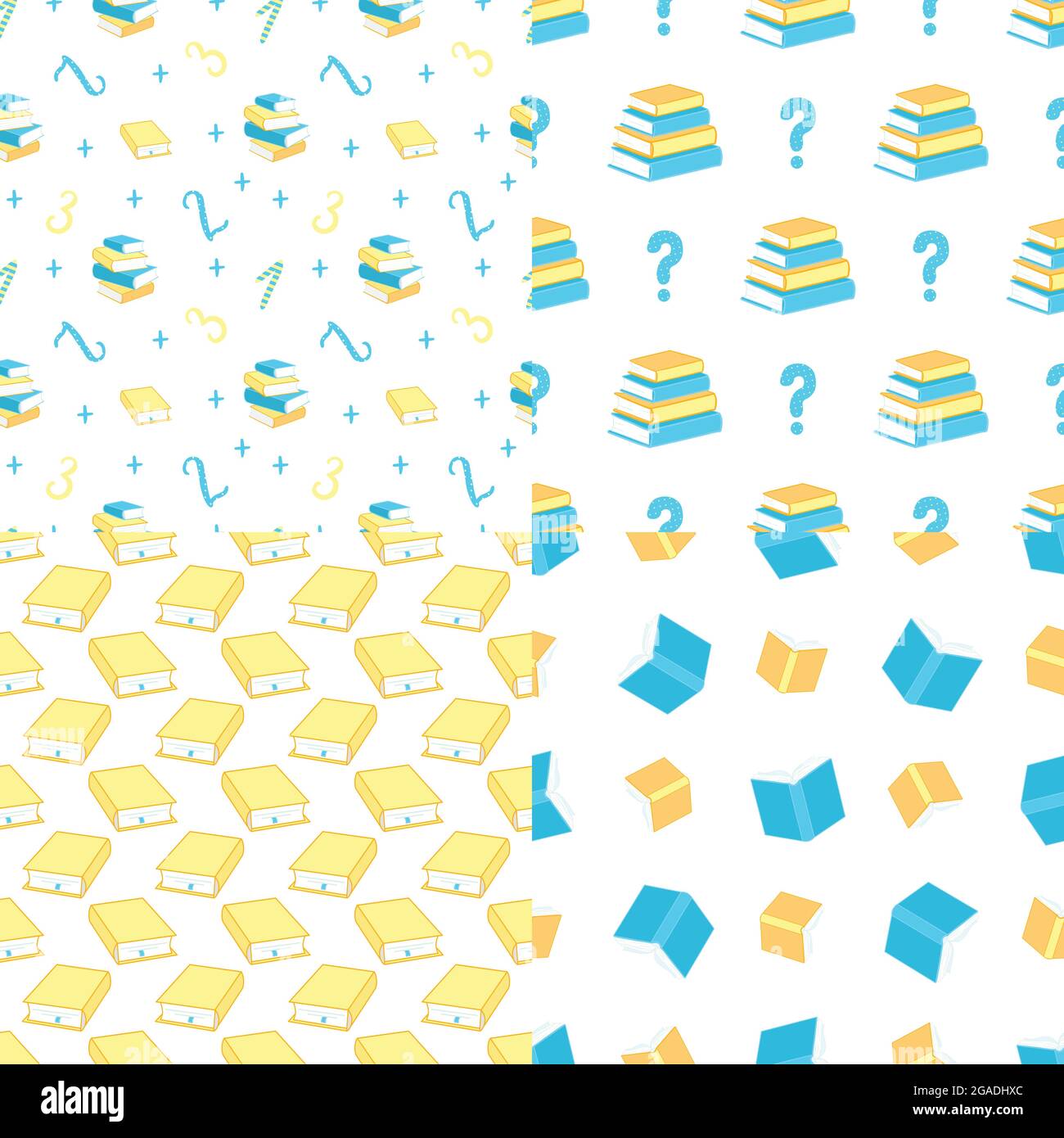 Book patterns set library study vector Stock Vector Image & Art - Alamy