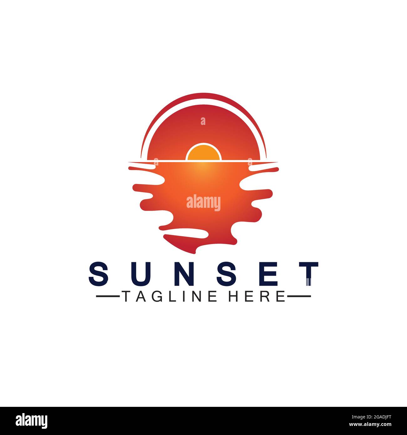 Sunset beach logo symbol vector illustration design template Stock ...