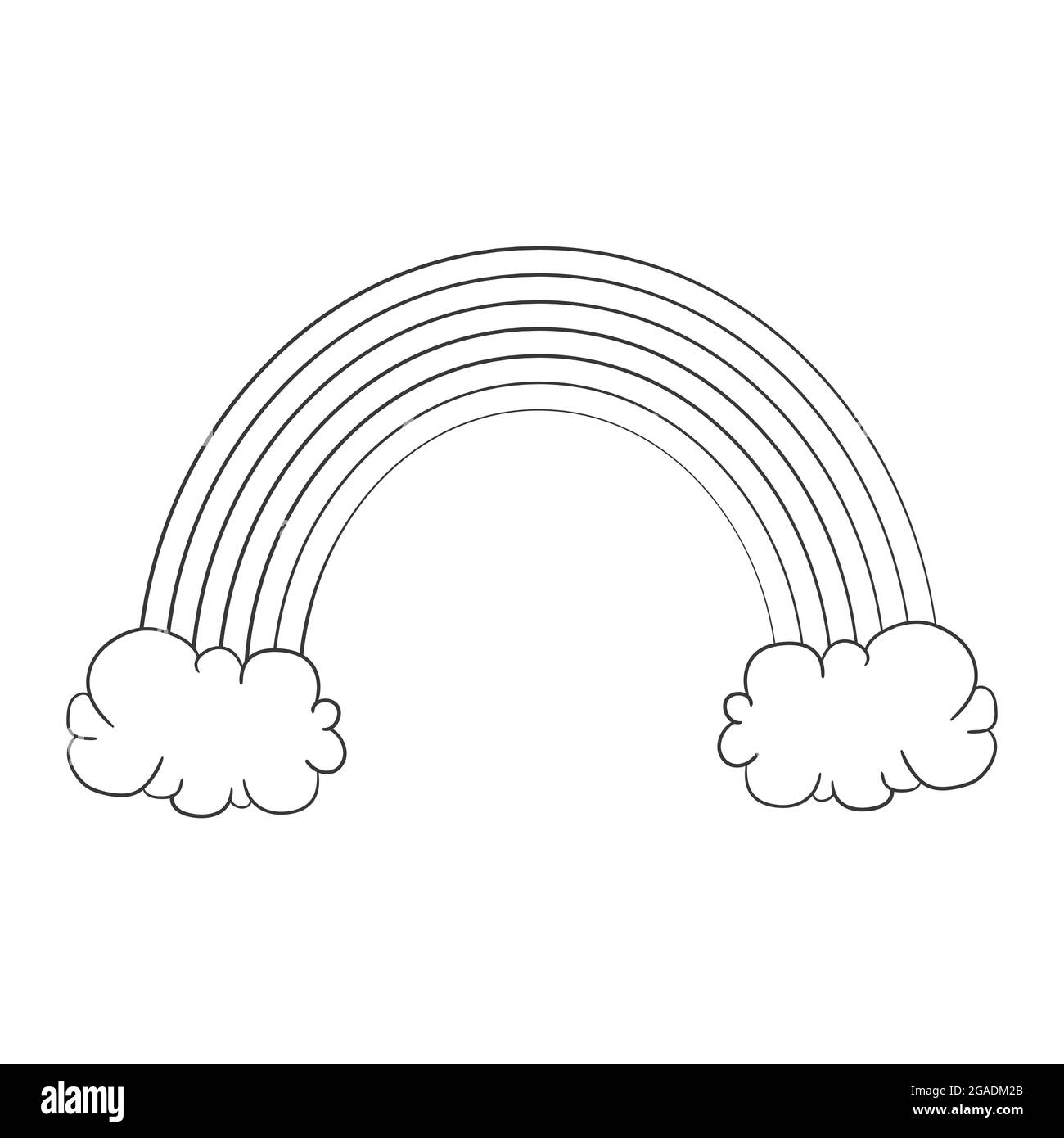 Vector doodle illustration. Line rainbow can be used for wallpapers ...