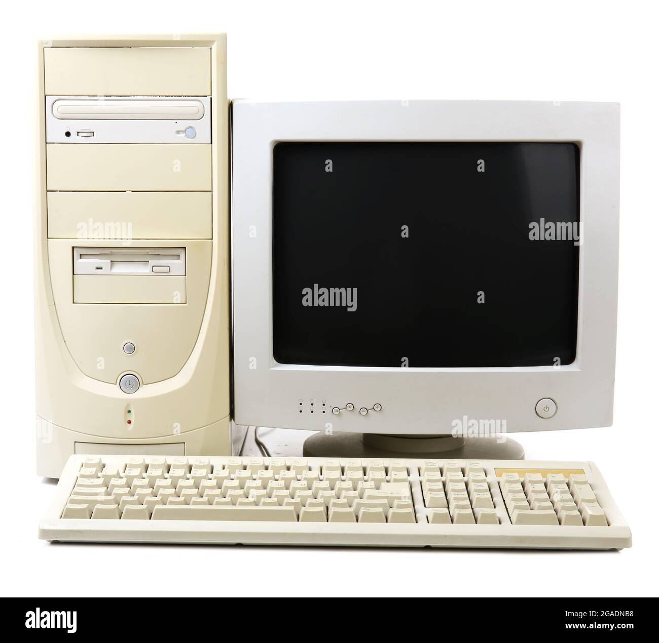 Old computer isolated on white Stock Photo - Alamy