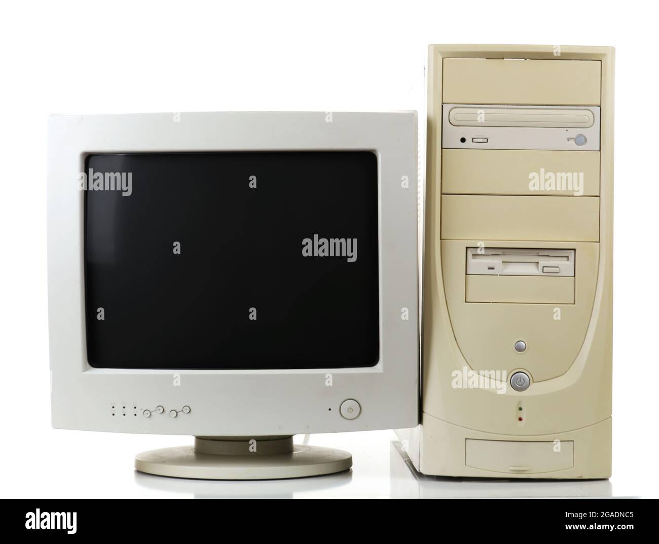 Old computer isolated on white Stock Photo - Alamy