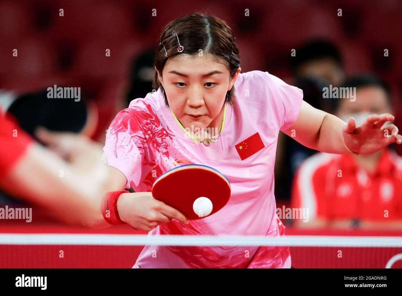 Meng Chen Chen plays a shot during the Women's Singles Table Tennis ...