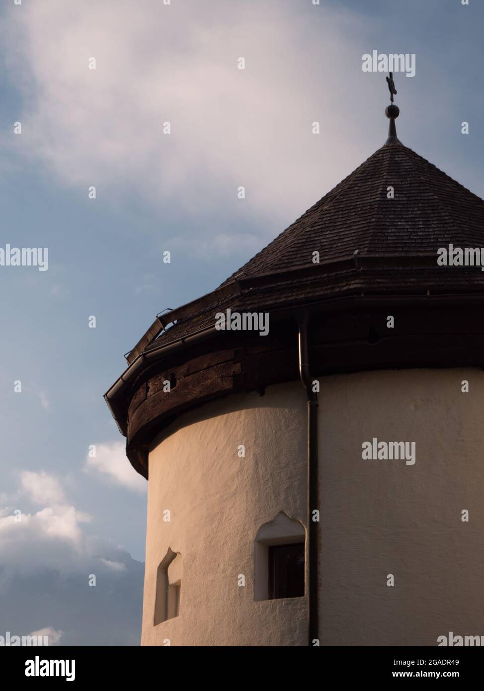 Schloss Goldegg Castle Detail of the Old Round Tower in the Pongau ...