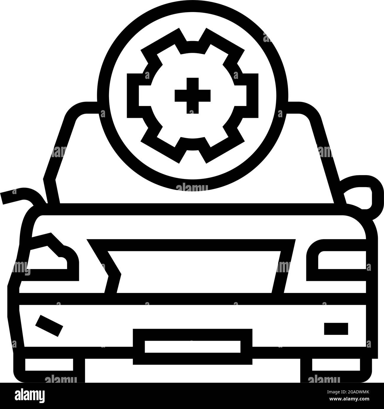 body damage repair line icon vector illustration Stock Vector Image ...