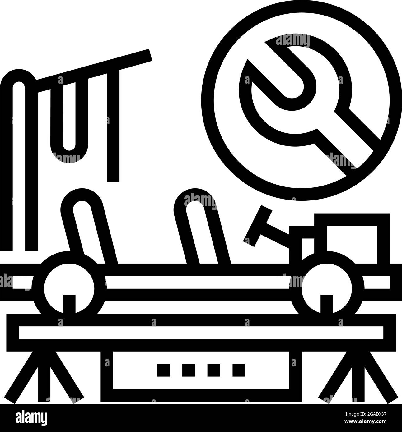 paintless dent repair line icon vector illustration Stock Vector Image ...