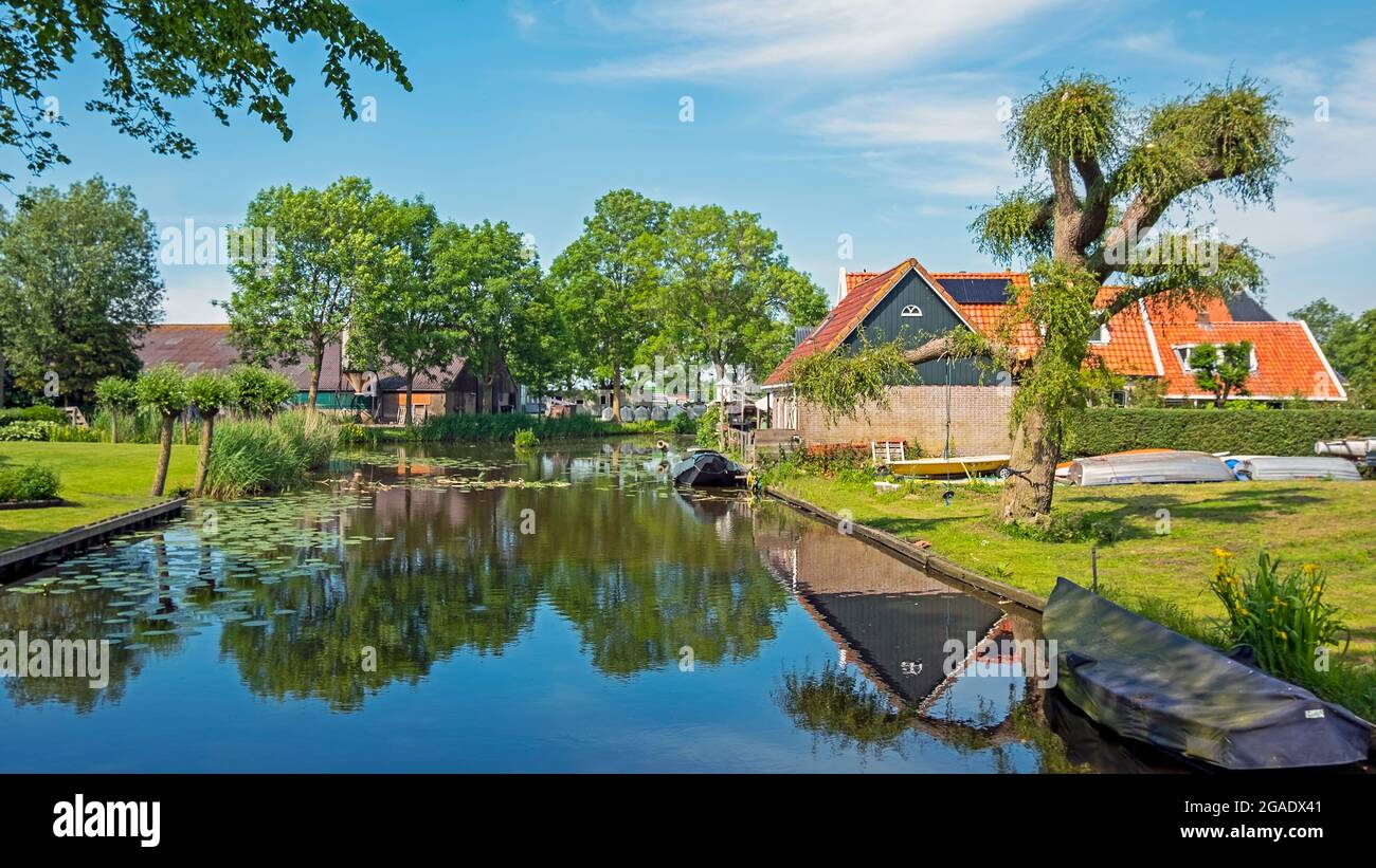 Typical dutch summer landscape in the countryside from the Netherlands ...