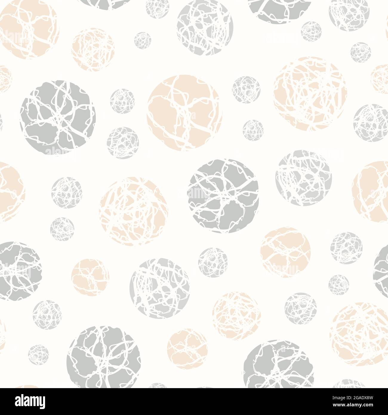 Marble effect circles vector seamless pattern background. Scattered ...
