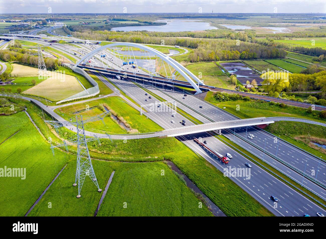 Aerial from junction Muiderberg in the Netherlands Stock Photo - Alamy