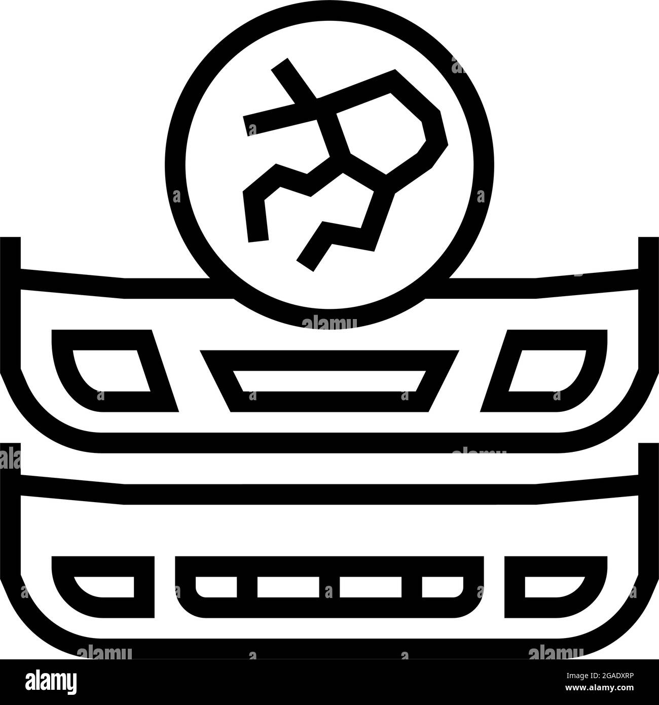 plastic bumper repair line icon vector illustration Stock Vector Image ...
