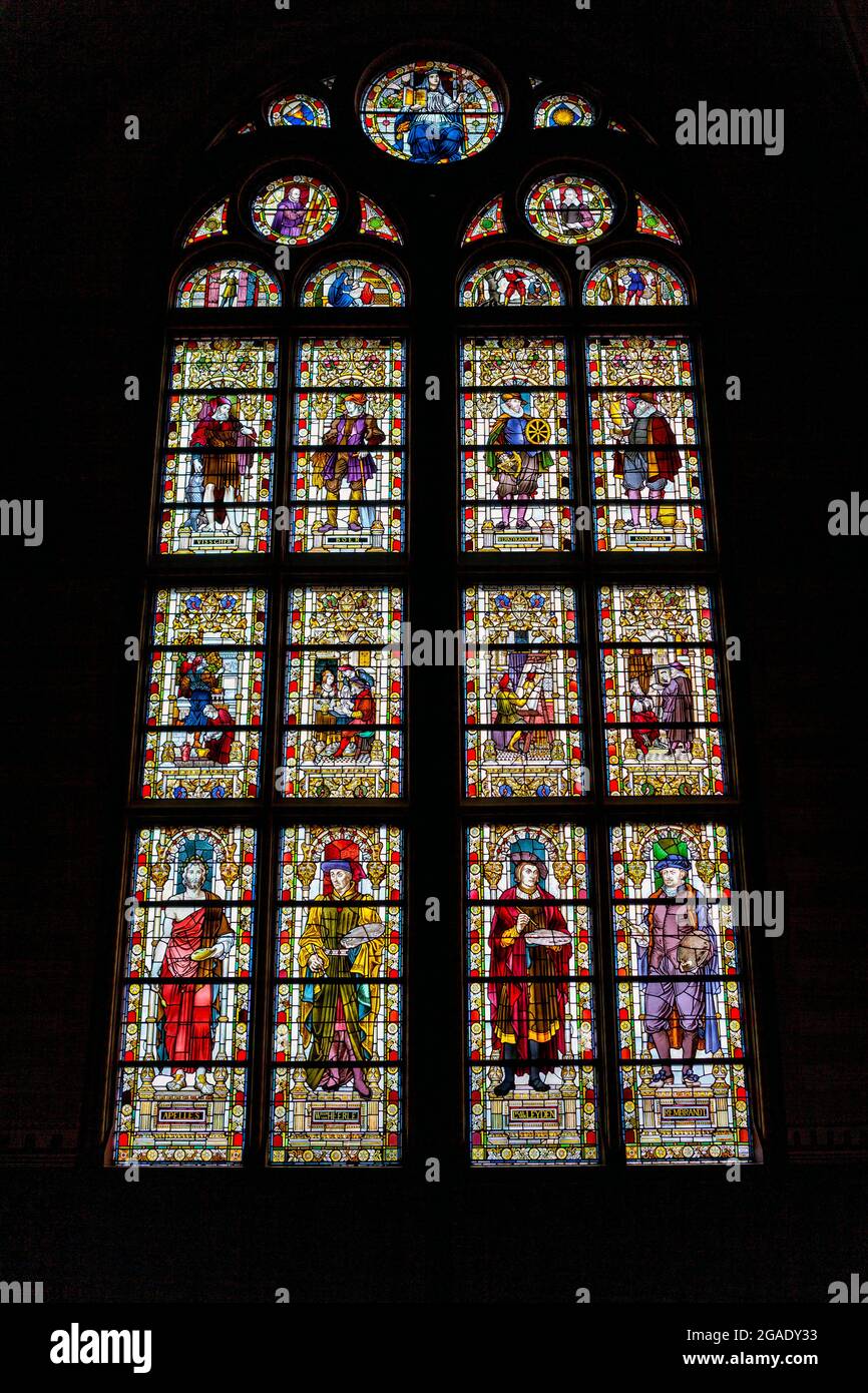 Stained glass window, Rijksmuseum, Amsterdam Stock Photo - Alamy