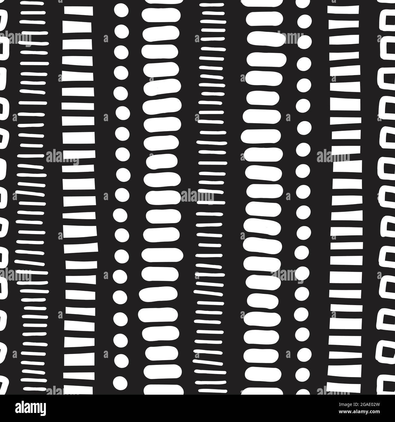 Seamless pattern vertical lines dots doodles. Abstract vector ...
