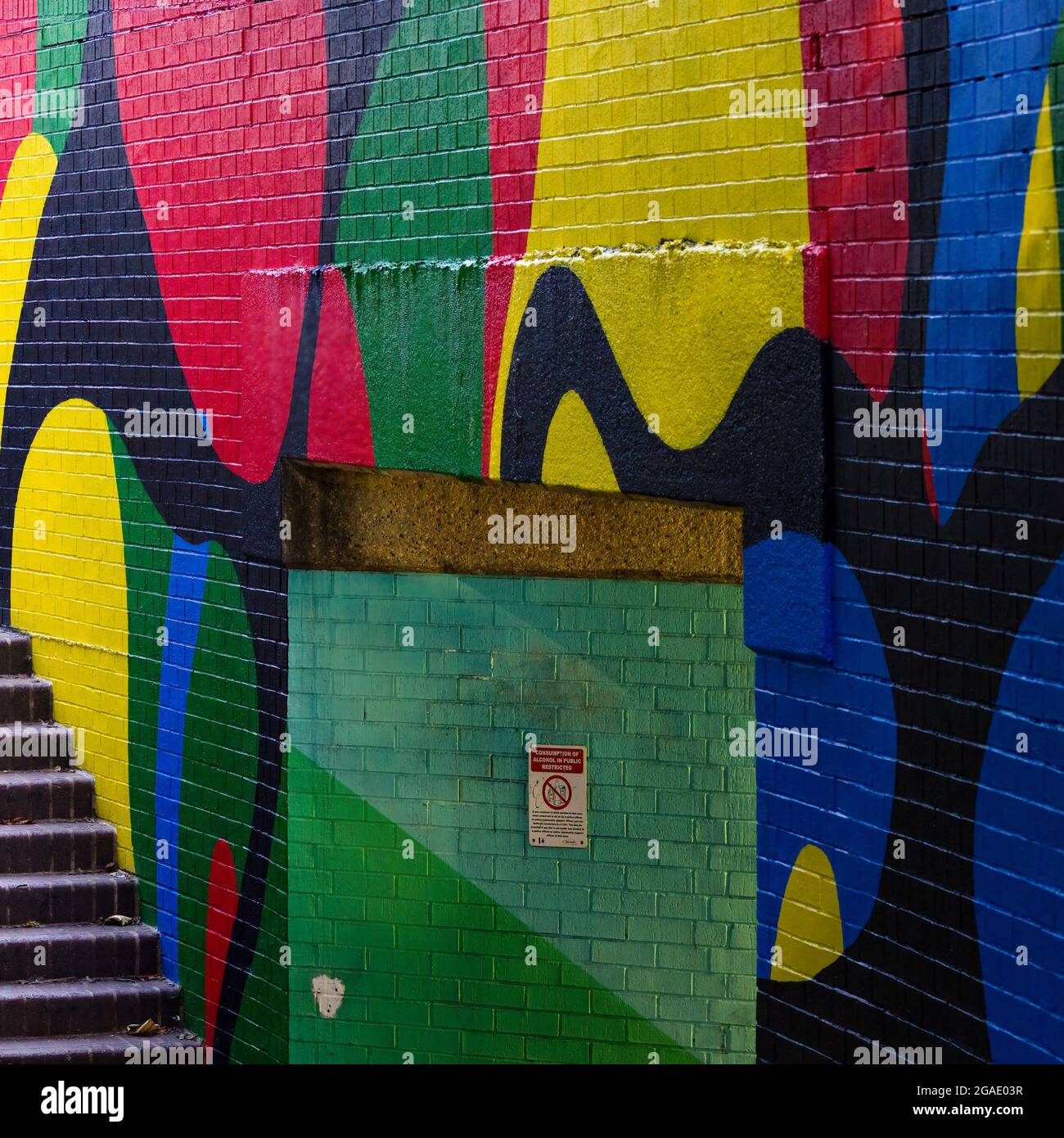 Bright coloured murals in Bournemouth Stock Photo - Alamy