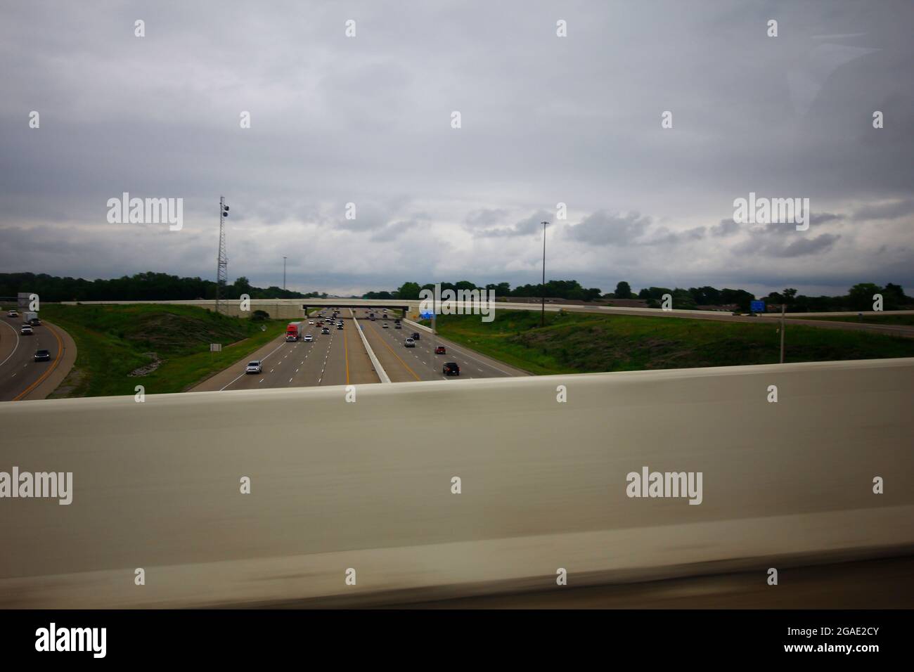 Freeways During a Cloudy Day, Indianapolis, Indiana Stock Photo - Alamy