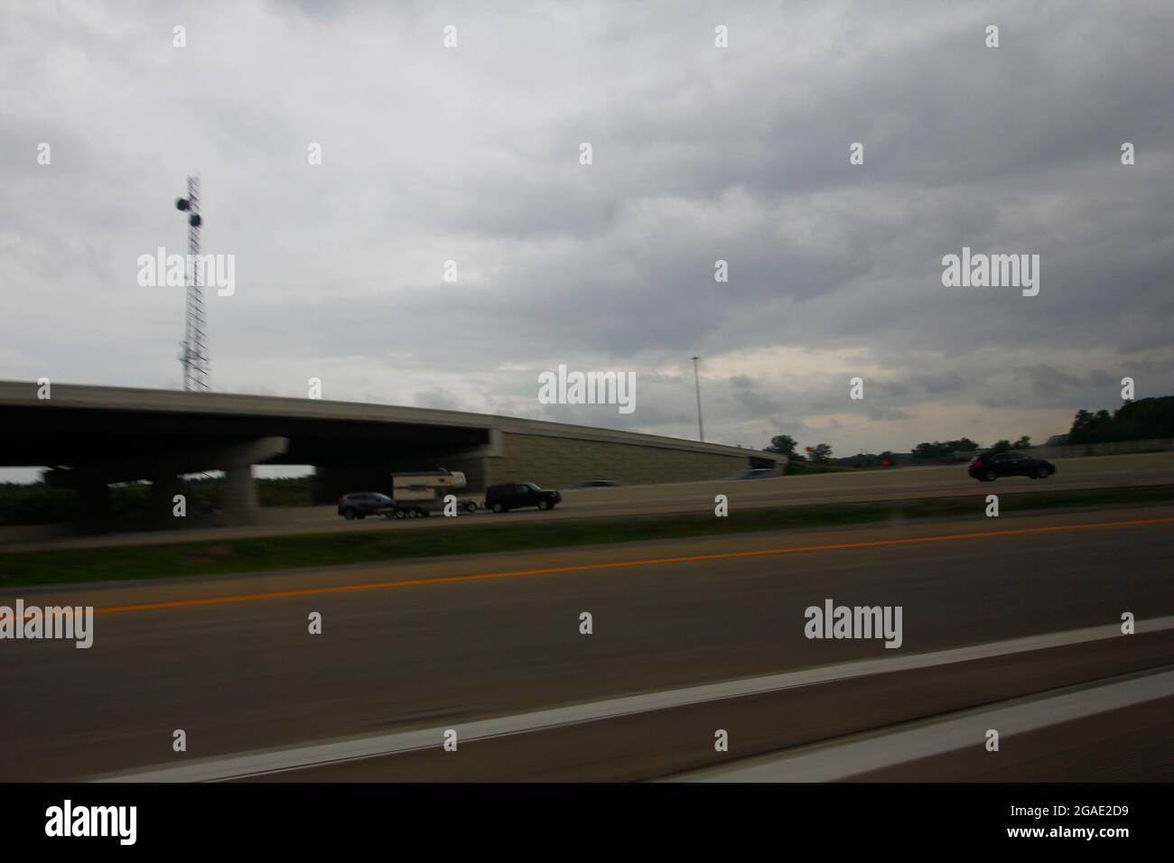 Freeways During a Cloudy Day, Indianapolis, Indiana Stock Photo - Alamy
