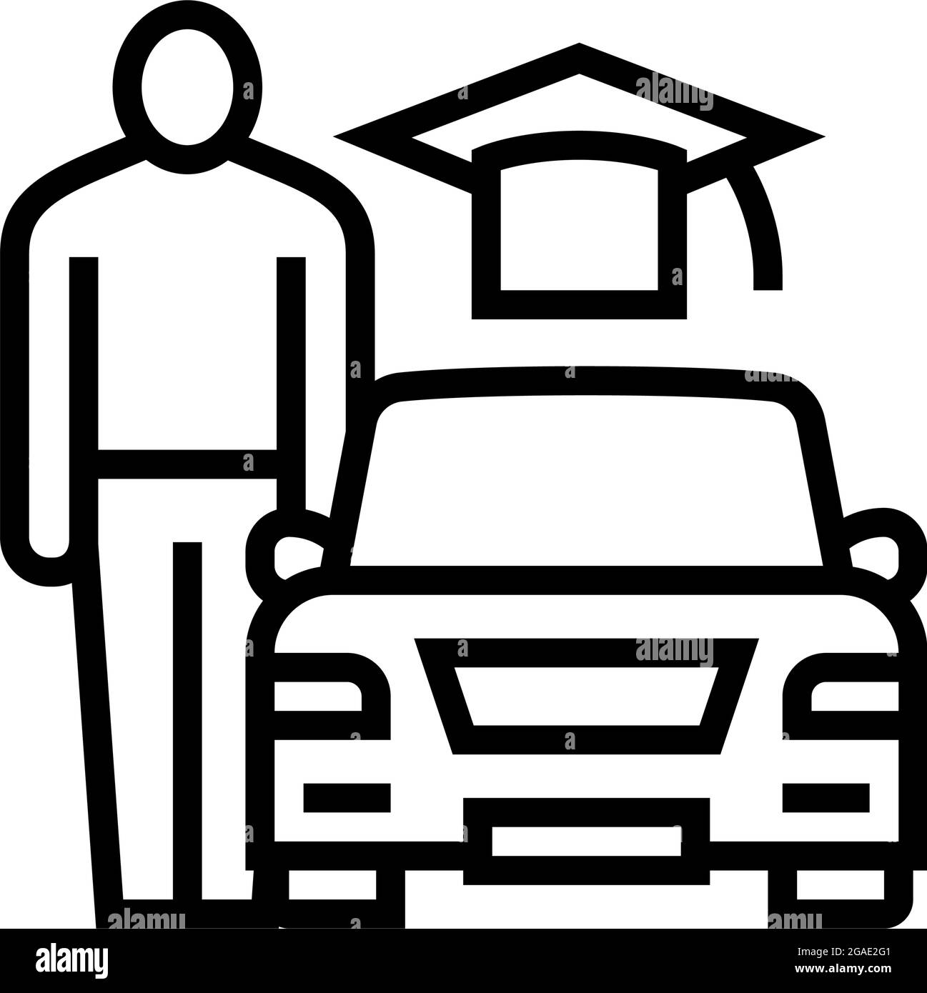 driving lessons for adults line icon vector illustration Stock Vector ...