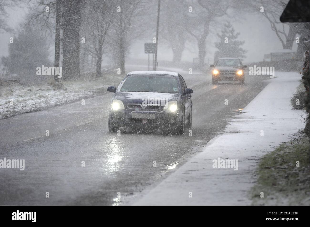 Hazardous winter driving conditions on the A711 in Kirkcudbright ...
