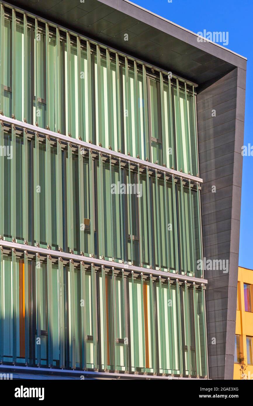 Louvre Glass Green Windows Facade at Energy Efficient Building Stock ...