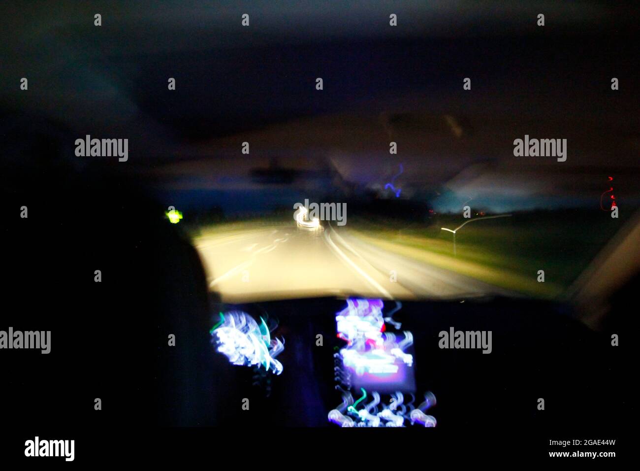 Night Driving on a Freeway, Iowa Stock Photo - Alamy