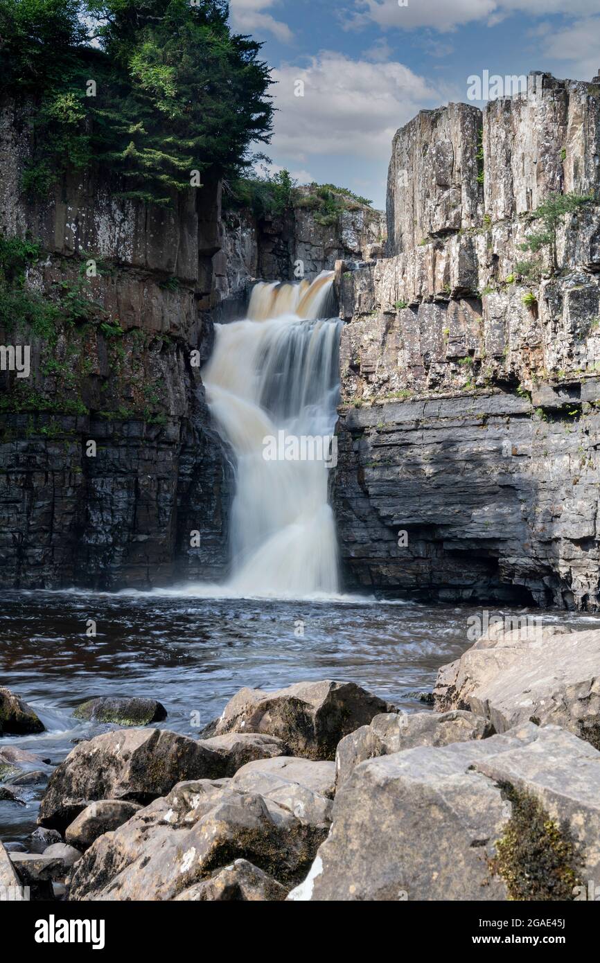 High Force falls, owned by Raby Estates, on the River Tees in County ...