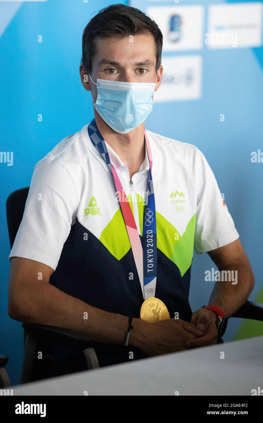 Zgornji Brnik, Slovenia. 30th July, 2021. Slovenian road cycling ...