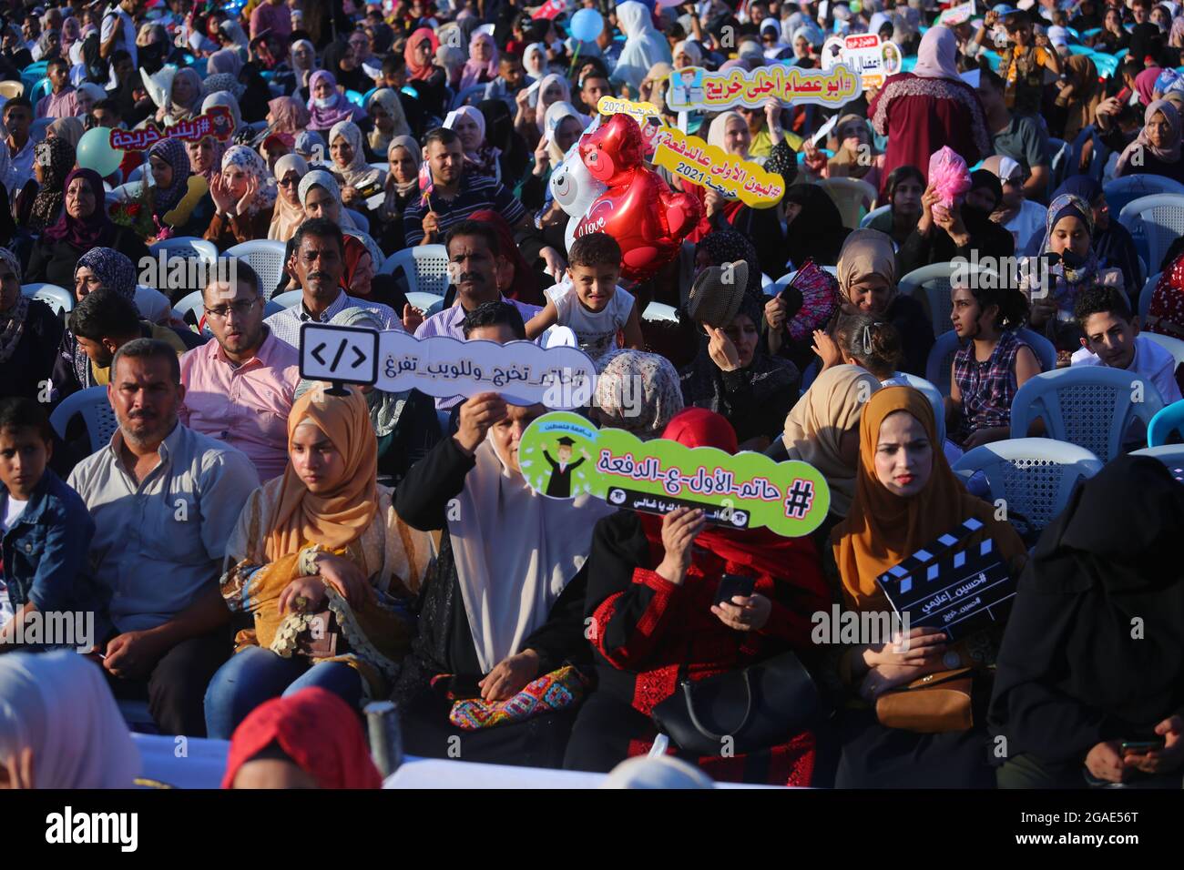 July 29, 2021, Gaza city, The Gaza Strip, Palestine: New graduates ...